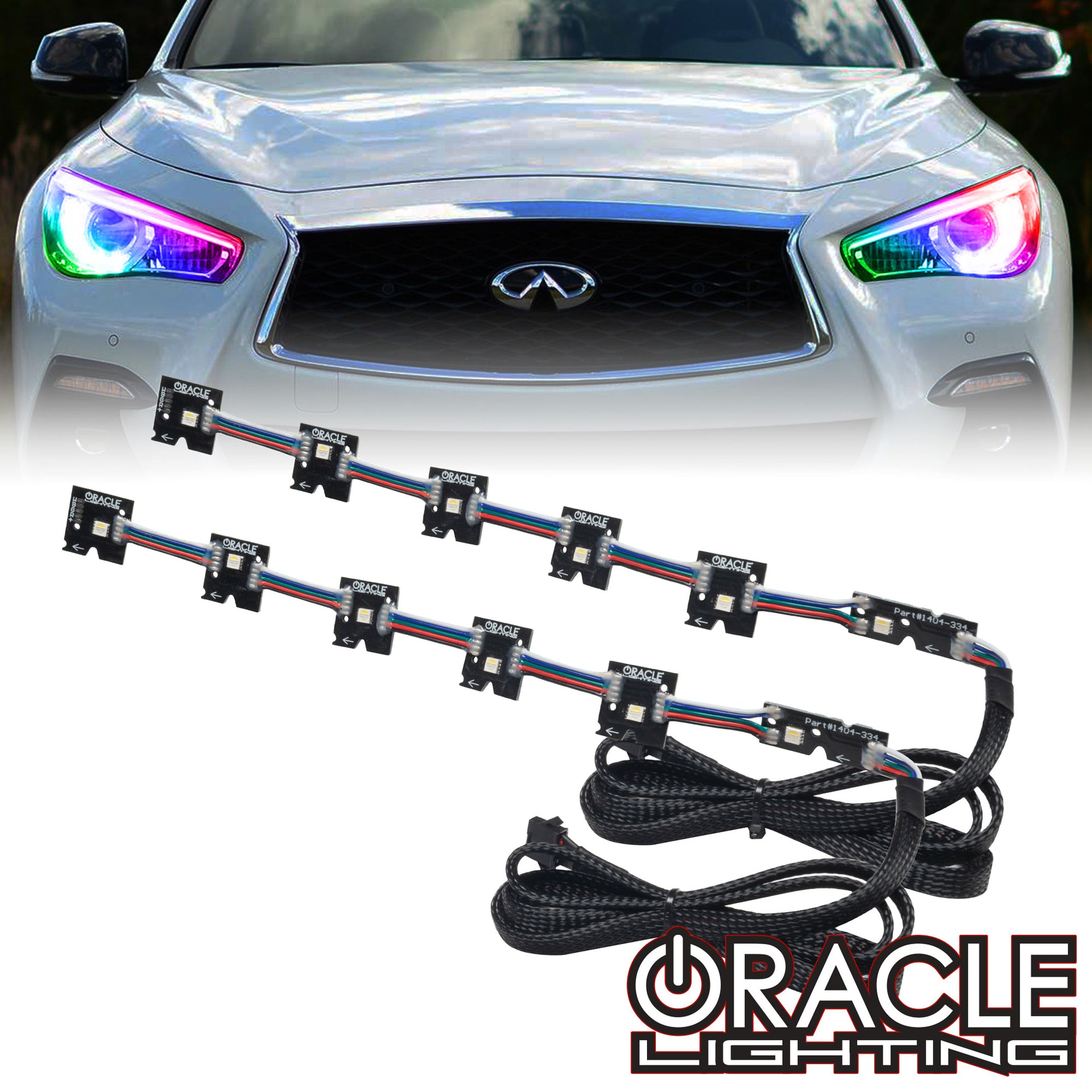 2014-2024 Infiniti Q50 ColorSHIFT® RGB+W Headlight Halo Upgrade Kit ...