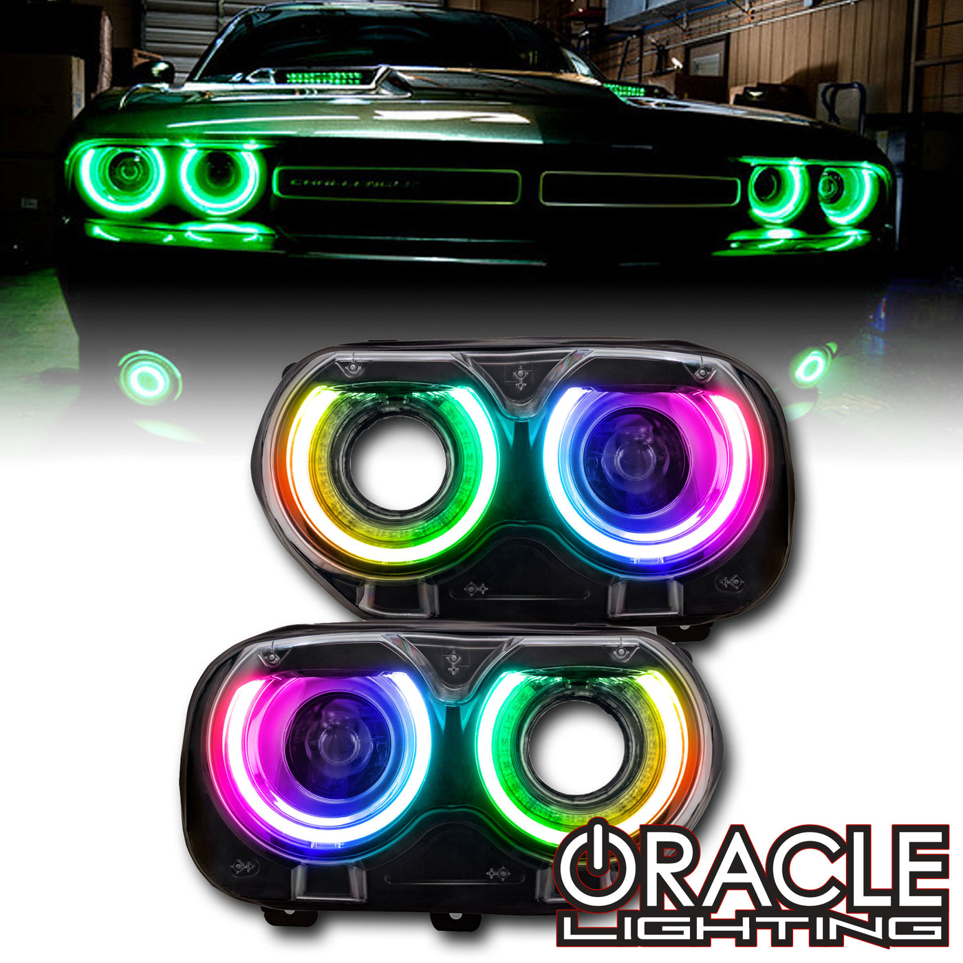 2015-2023 Dodge Challenger ColorSHIFT® RGB+W Headlight DRL Upgrade Kit ...