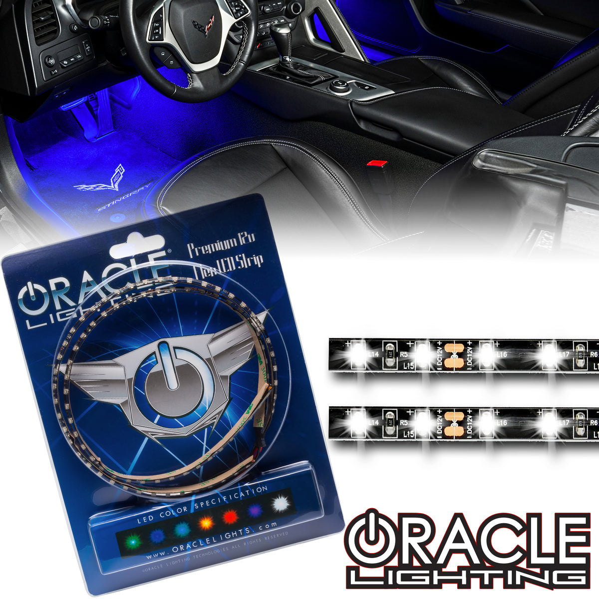 ORACLE 15" LED Flexible Strip Retail Pack - Pair