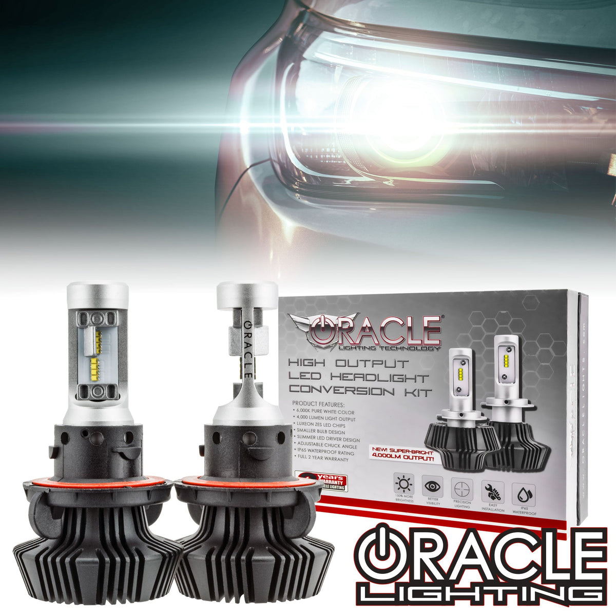 ORACLE Lighting H13 - 4,000+ Lumen LED Light Bulb Conversion Kit High/