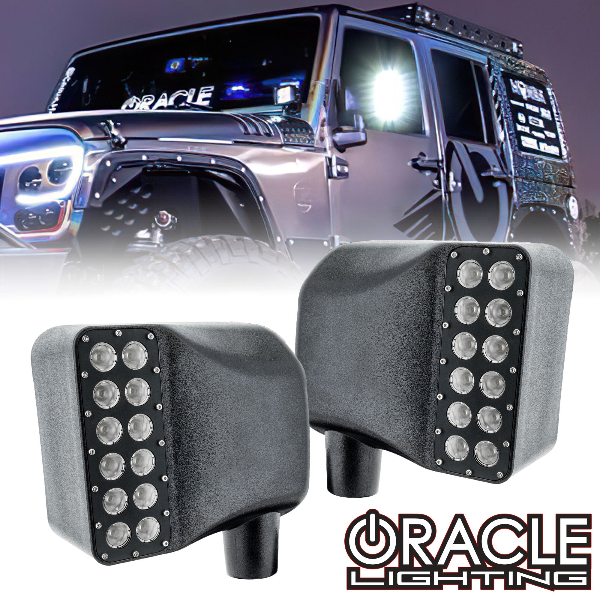 ORACLE Jeep Wrangler JK LED Off-Road Side Mirrors — ORACLE Lighting