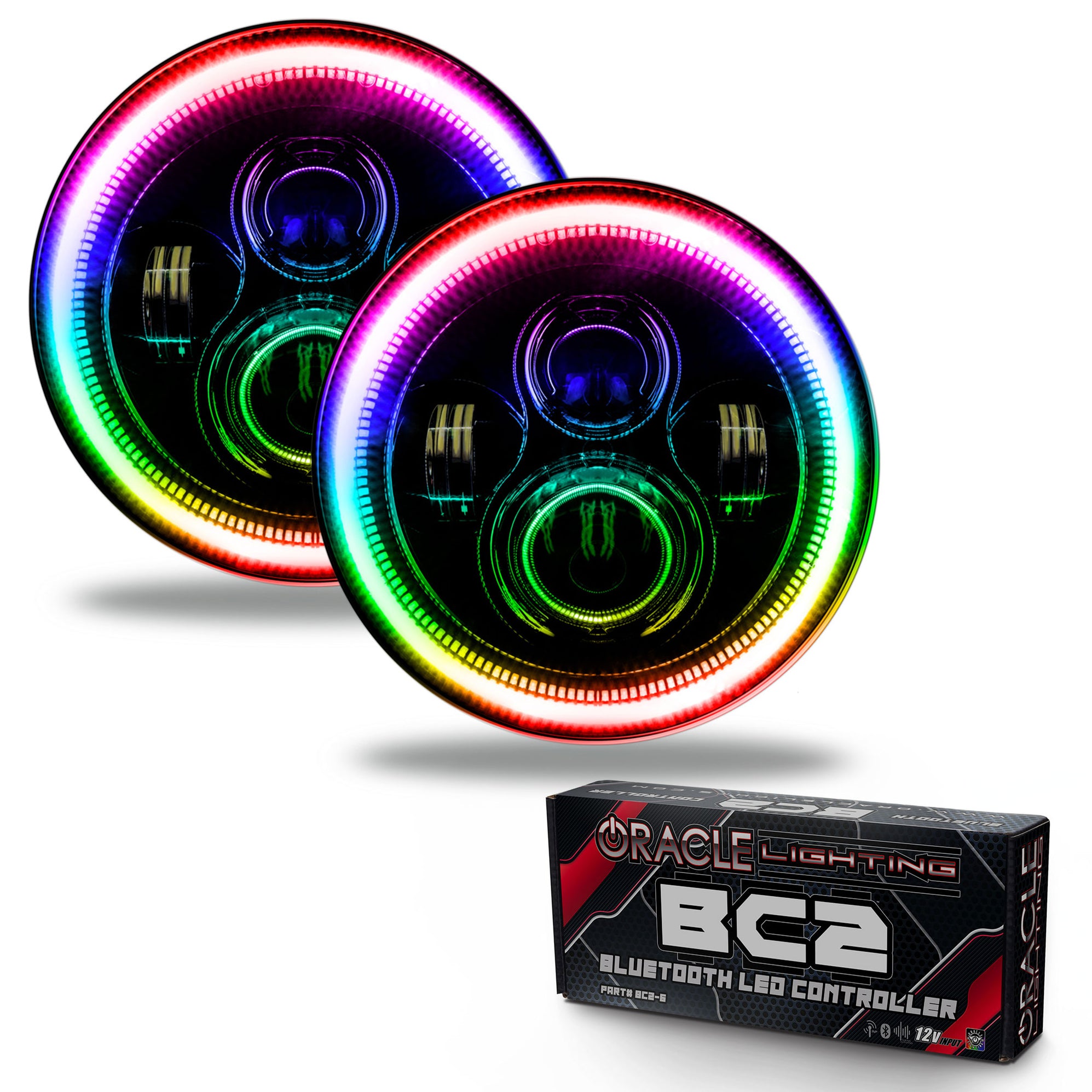 7" High Powered LED Headlights (Pair) - Black Bezel | ORACLE Lighting