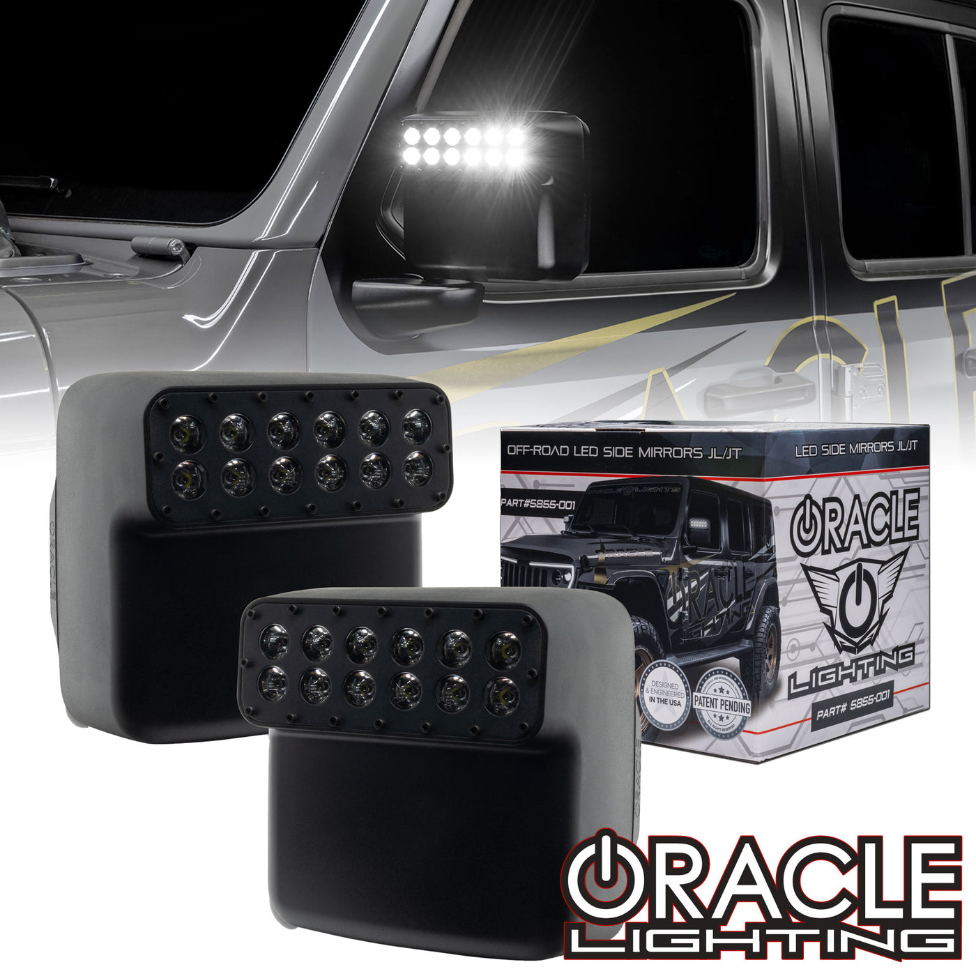 LED Off-Road Side Mirrors for Jeep Wrangler JL / Gladiator JT | ORACLE ...