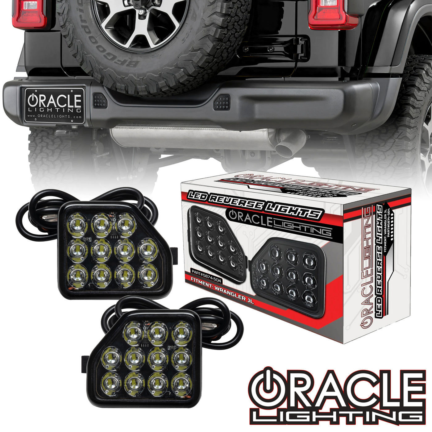 Rear Bumper LED Reverse Lights for Jeep Wrangler JL | ORACLE Lighting