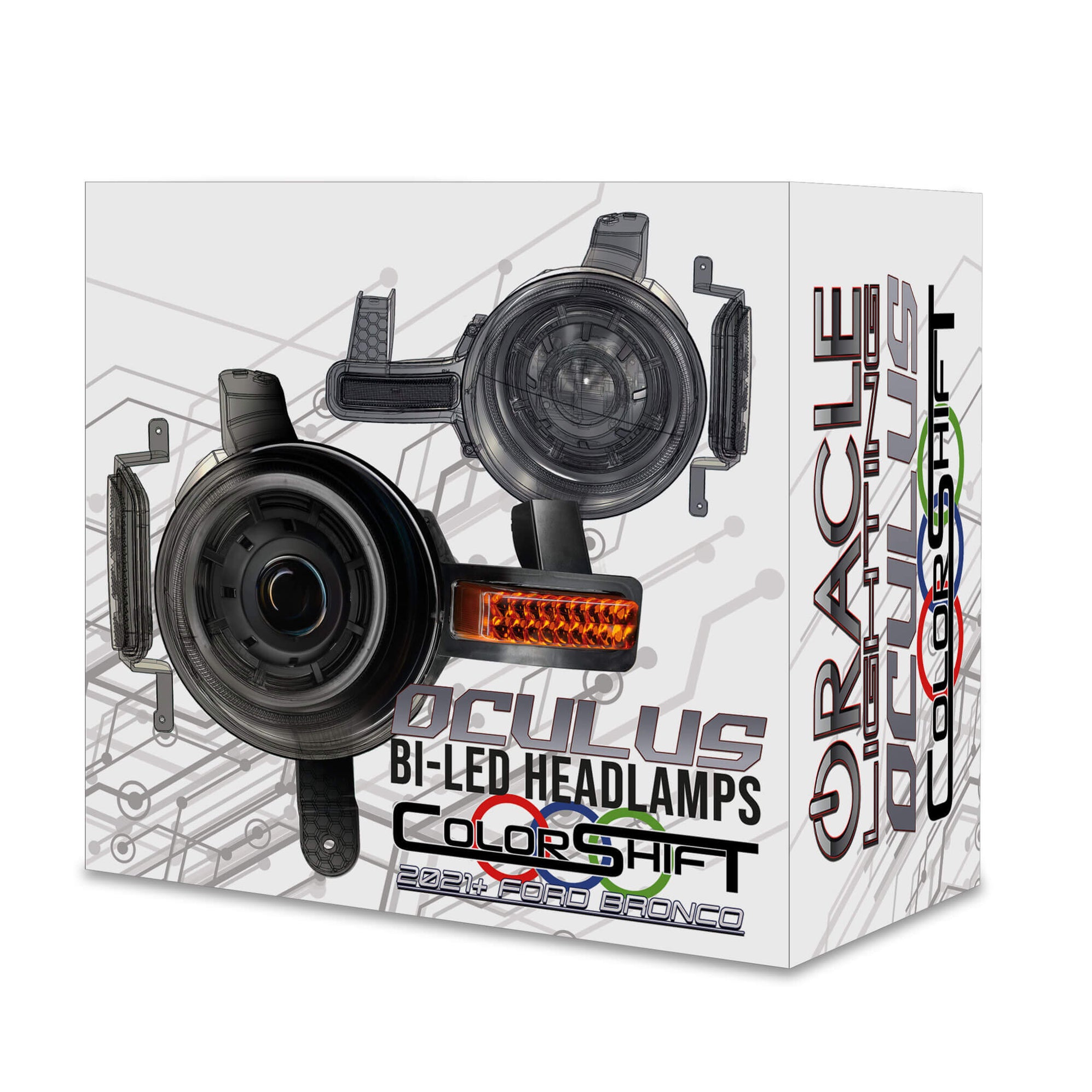 Oculus™ ColorSHIFT® Bi-LED Projector Headlights for 2021+ Ford Bronco ...