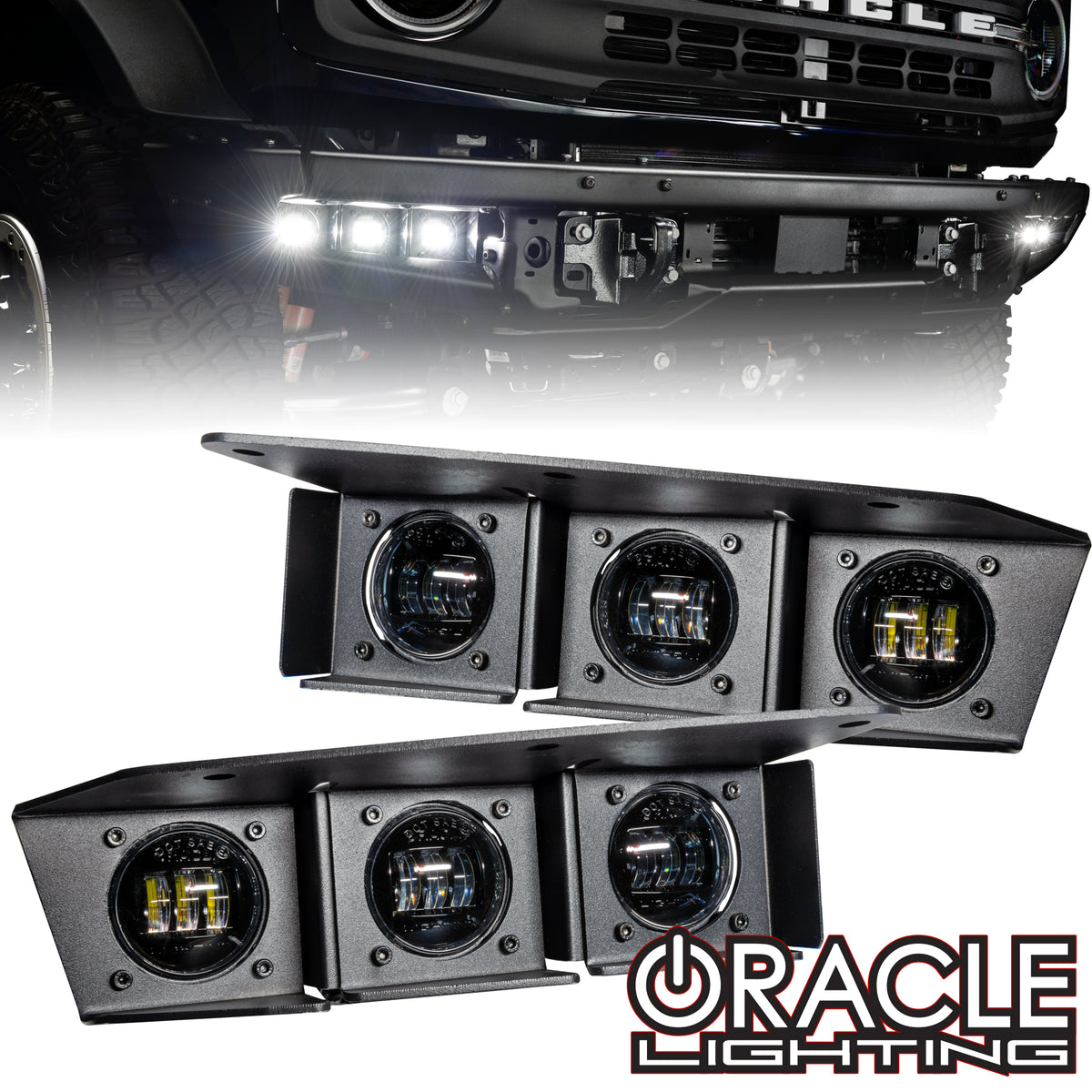 2021-2024 Ford Bronco Triple LED Fog Light Kit | ORACLE Lighting