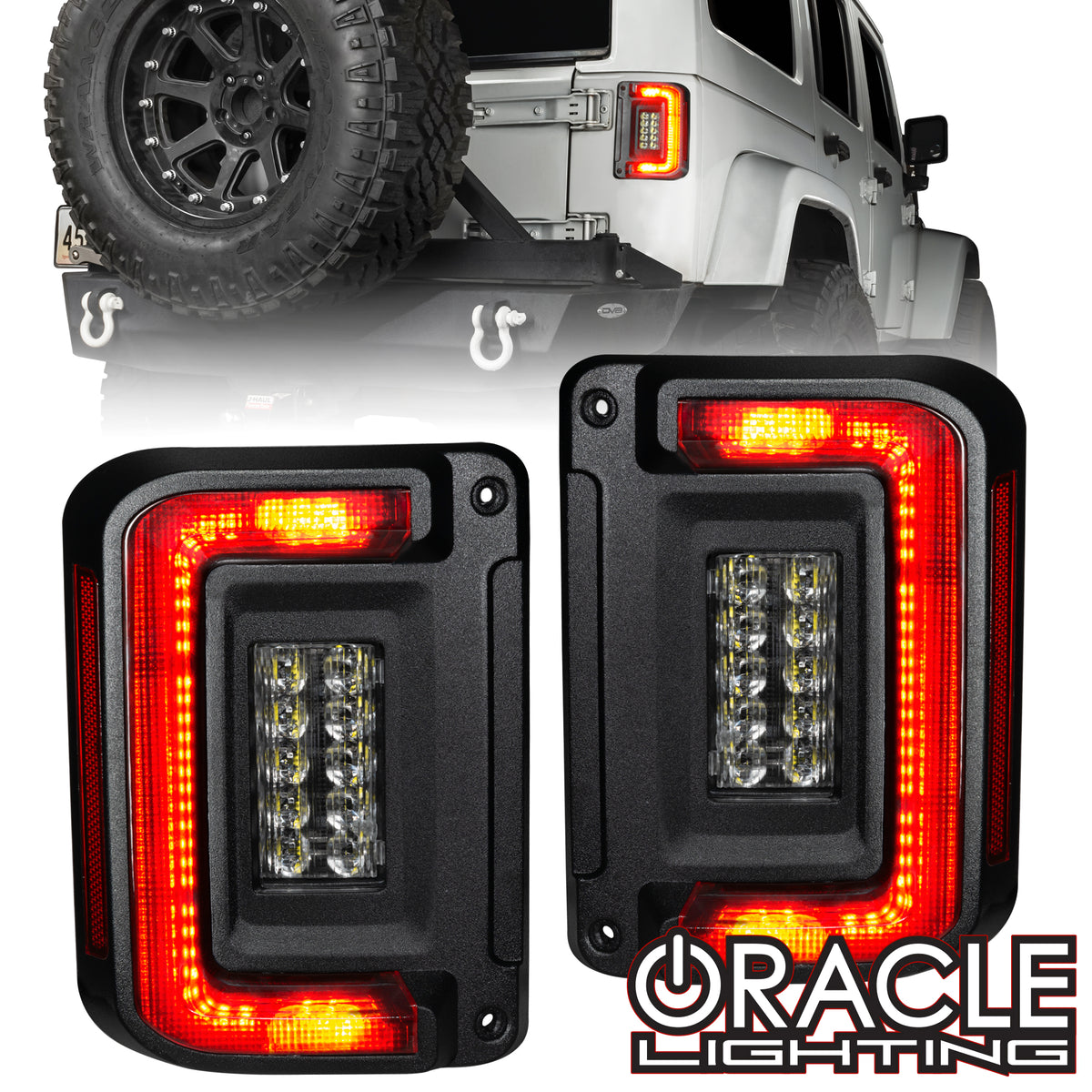 Flush Mount LED Tail Lights for Jeep Wrangler JK | ORACLE Lighting
