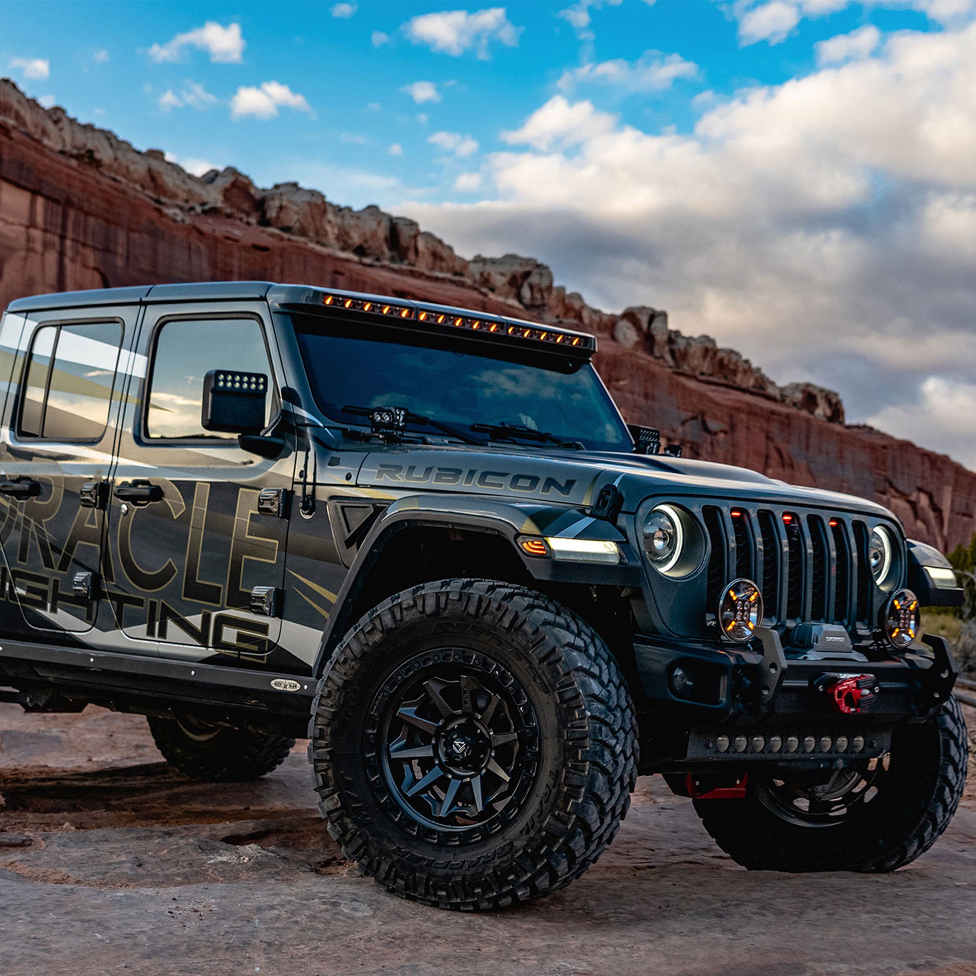 Integrated Windshield Roof LED Light Bar Jeep Wrangler JL & Gladiator ...