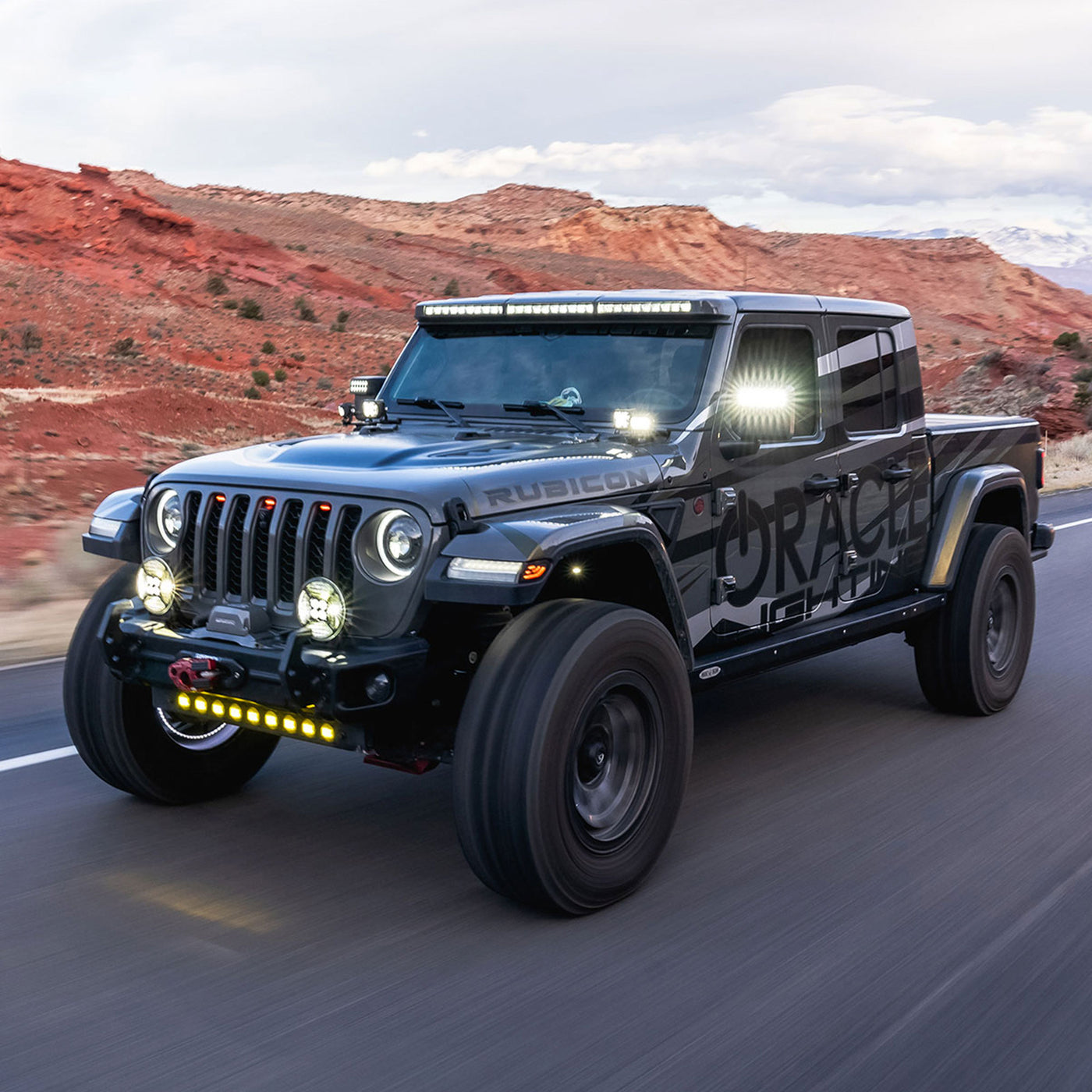 Integrated Windshield Roof LED Light Bar Jeep Wrangler JL & Gladiator ...