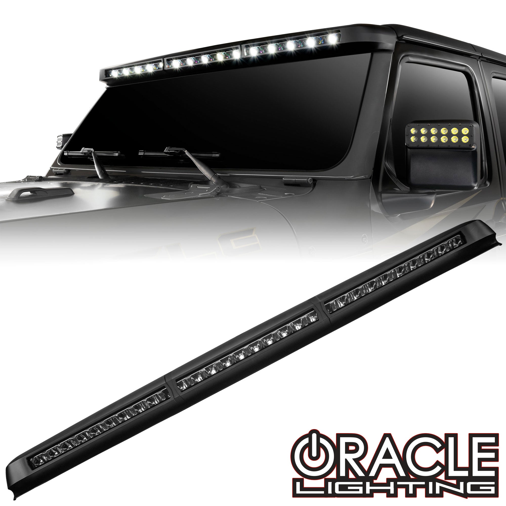 Integrated Windshield Roof LED Light Bar Jeep Wrangler JL & Gladiator ...