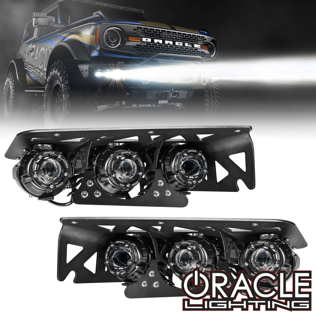 2021-2024 Ford Bronco Off Road LASER Auxiliary Lights + LED Fog Light ...