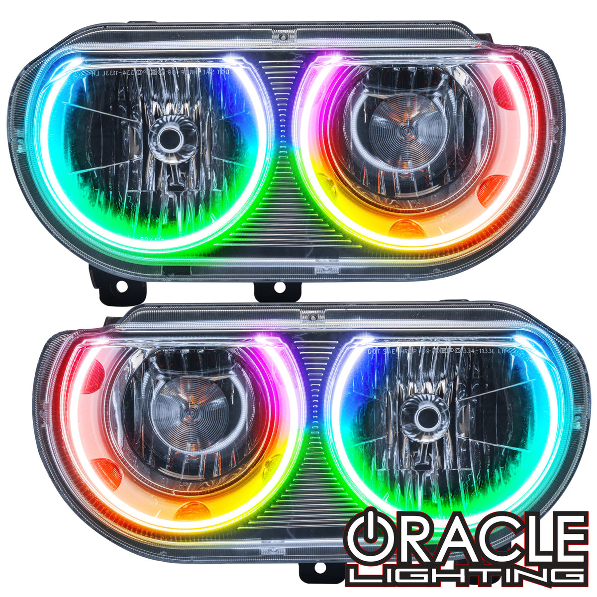 2008-2014 Dodge Challenger Pre-Assembled Headlights-Chrome-(Non-HID) D ...