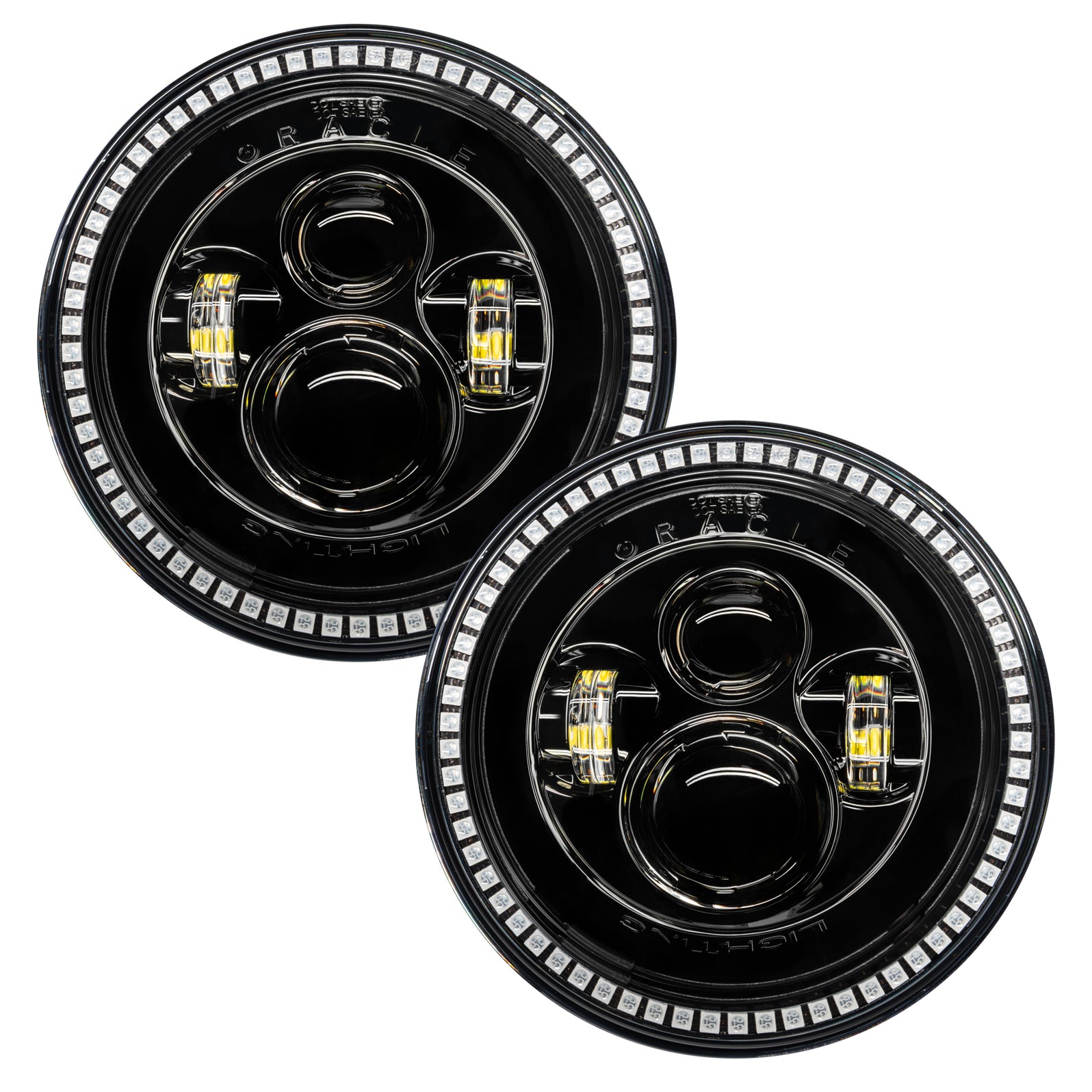 7" High Powered LED Headlights (Pair) - Black Bezel | ORACLE Lighting